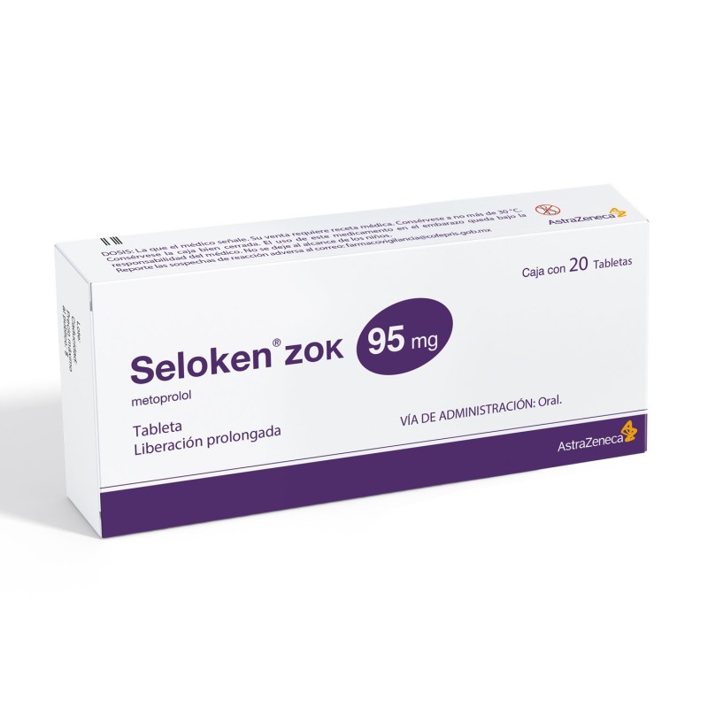 Seloken® Zok | Metoprolol 95 mg | 20 Tabletas | AstraZeneca